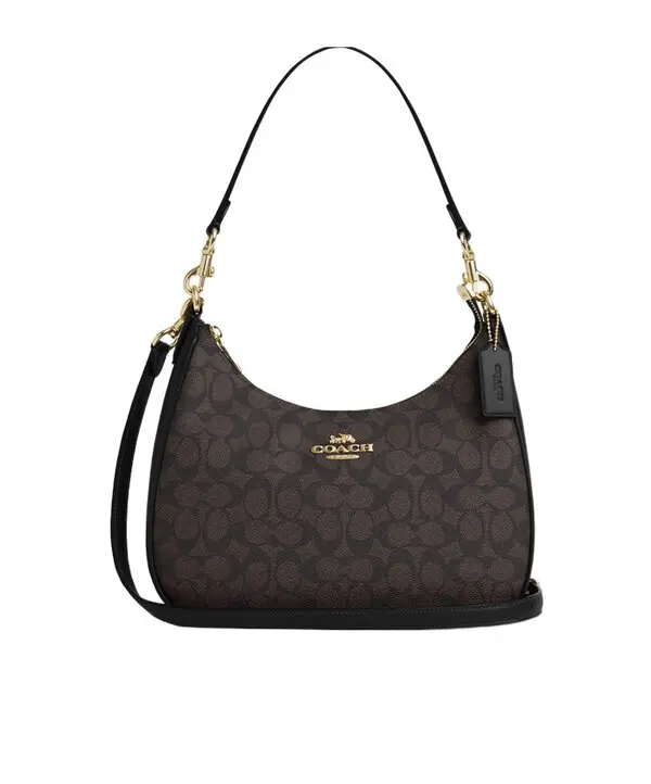 COACH Teri Hobo Shoulder Bag - Walnut/black