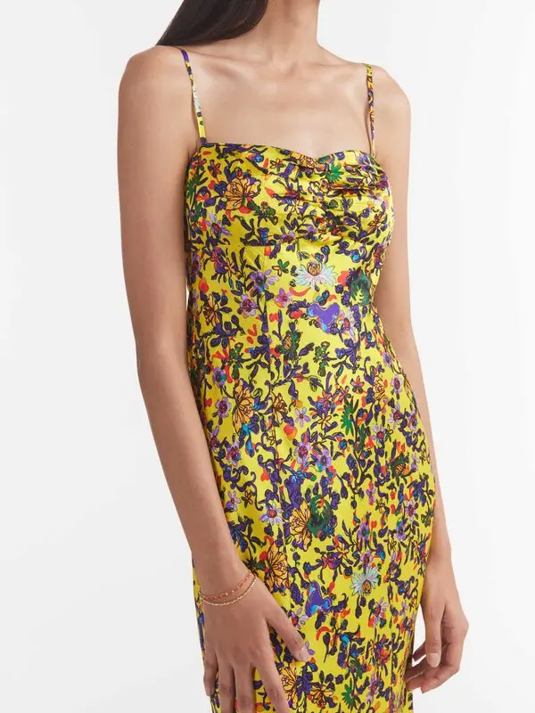 Saloni Sleeveless Floral Print Maxi Dress