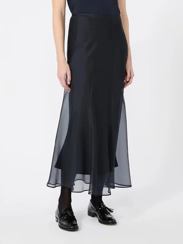 Max Mara Eastrale Sheer Silk Skirt - Black