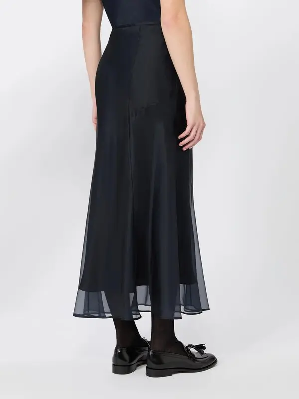 Max Mara Eastrale Sheer Silk Skirt - Black