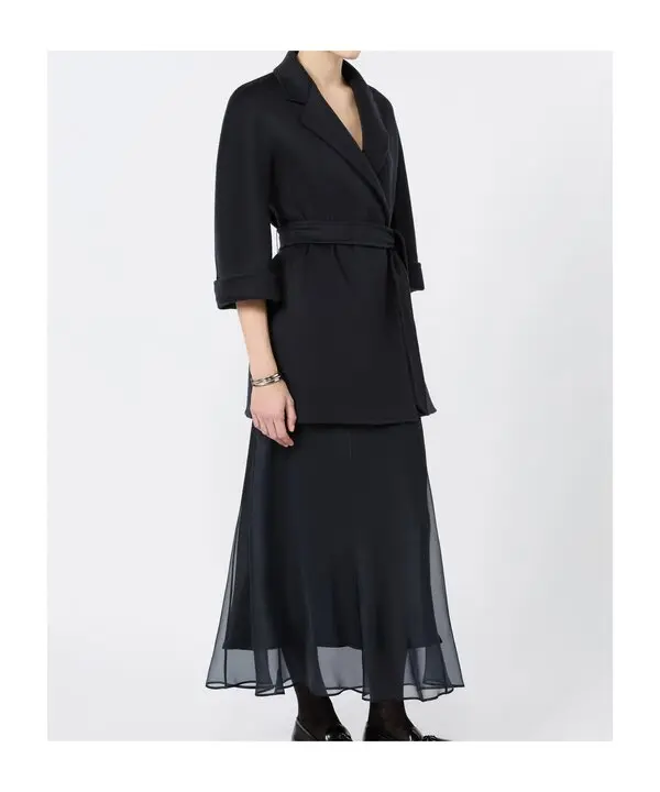 Max Mara Eastrale Sheer Silk Skirt - Black