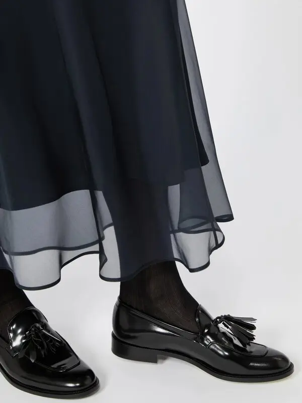 Max Mara Eastrale Sheer Silk Skirt - Black