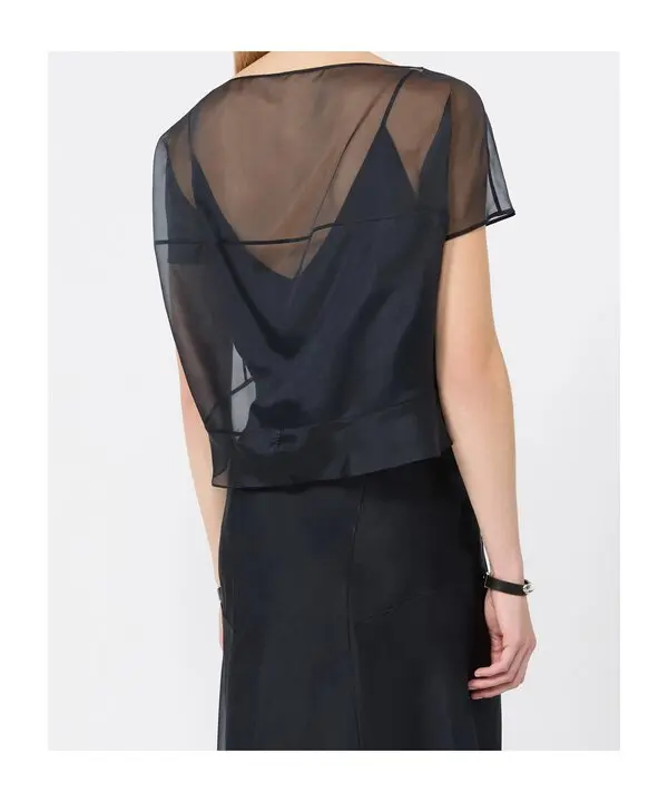 Max Mara Sheer Silk Top - Black