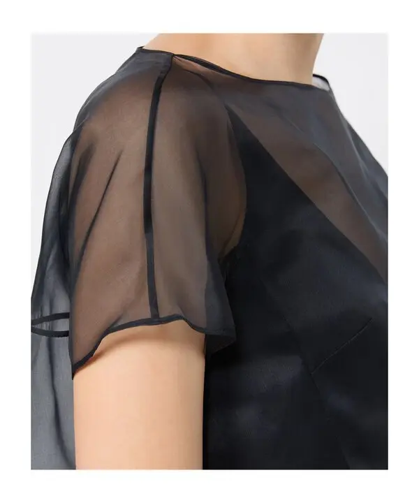 Max Mara Sheer Silk Top - Black