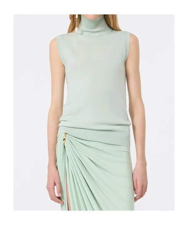 Sportmax Sleeveless Pure Wool Sweater - Light Green