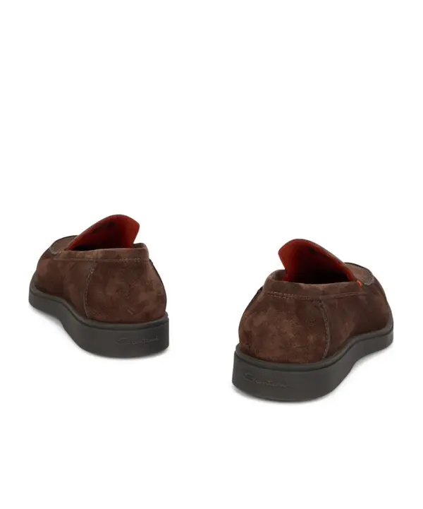 Santoni Drain Suede Loafers