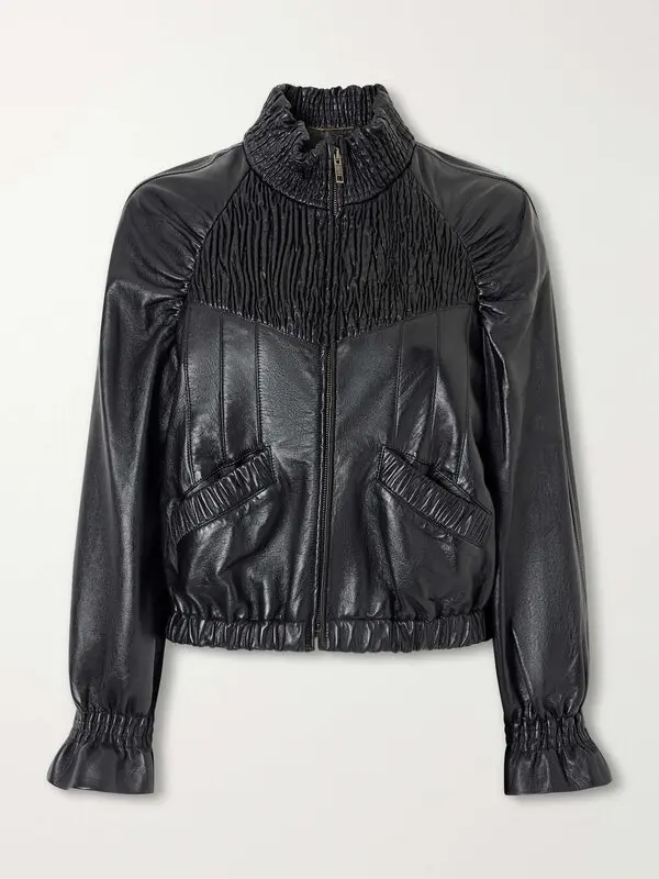 Chloé Shirred Leather Jacket