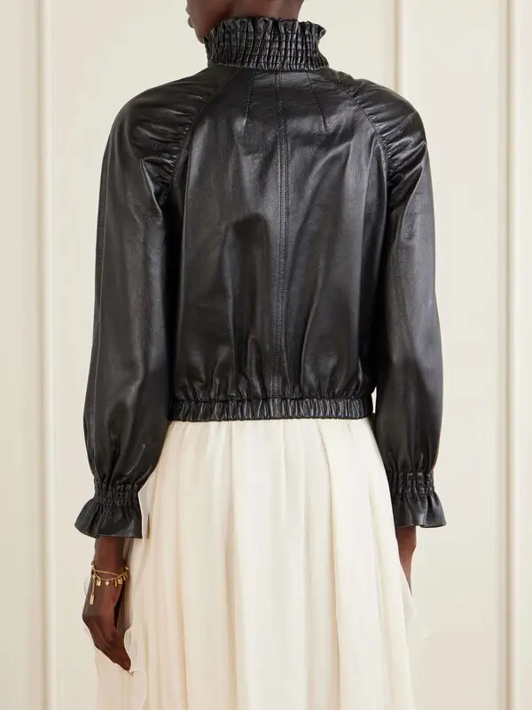 Chloé Shirred Leather Jacket
