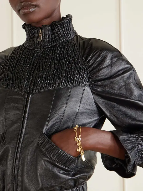 Chloé Shirred Leather Jacket