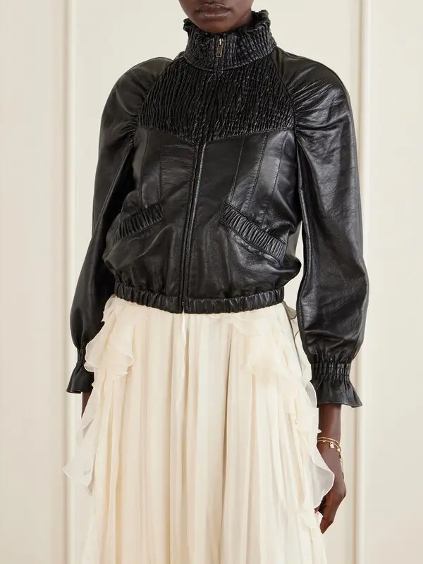 Chloé Shirred Leather Jacket