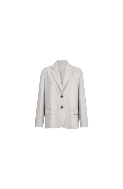 Brunello Cucinelli Wool Flannel Blazer With Monili
