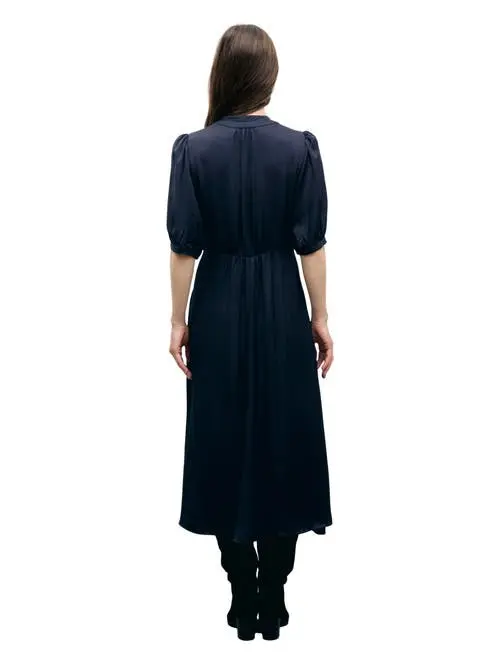 Gerard Darel Chani Tie Neck Midi Dress