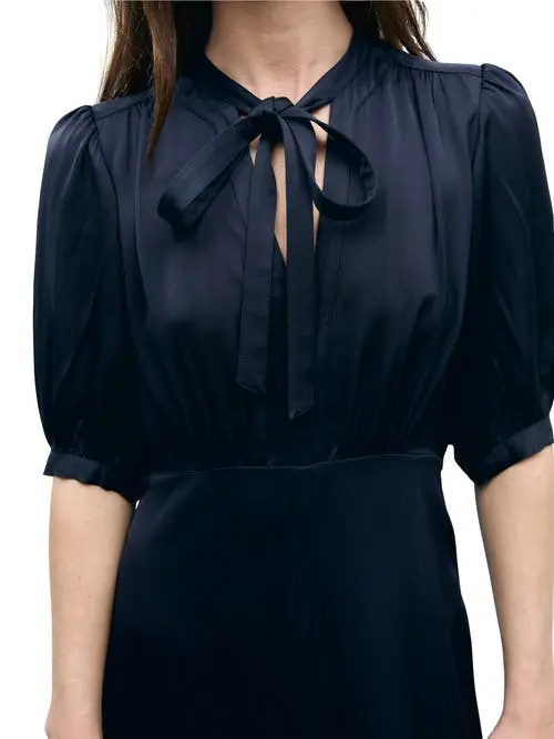 Gerard Darel Chani Tie Neck Midi Dress