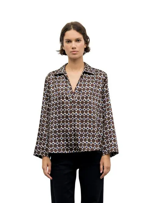 Gerard Darel Lorra Geometric Collared Top