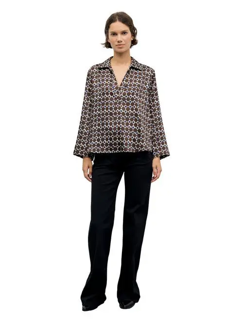 Gerard Darel Lorra Geometric Collared Top