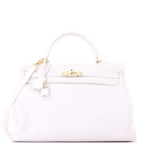Hermès Kelly Handbag Clemence With Gold Hardware 35