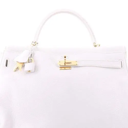 Hermès Kelly Handbag Clemence With Gold Hardware 35