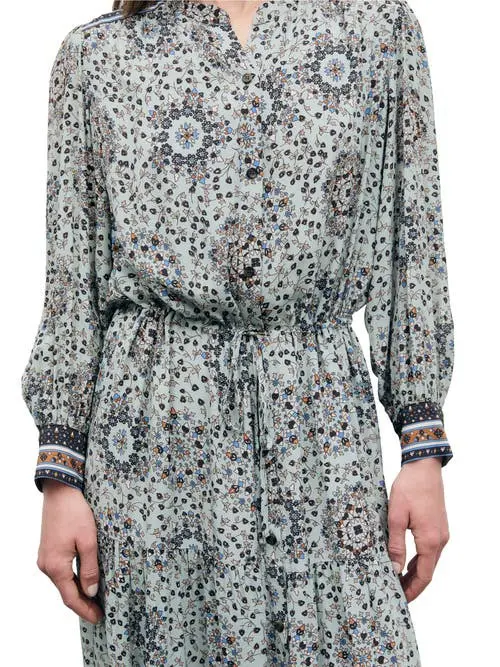 Gerard Darel Cyril Long Sleeve V-neck Maxi Dress
