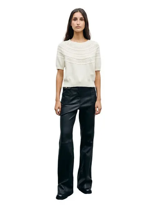 Gerard Darel Roberte Cotton Short Sleeve Knitted Top