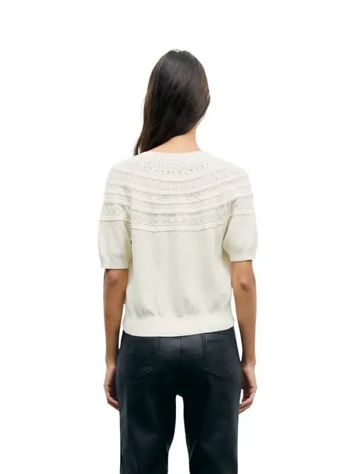 Gerard Darel Roberte Cotton Short Sleeve Knitted Top