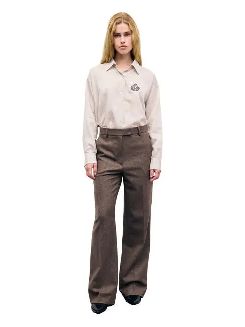 Gerard Darel Mia Wide Leg Mid Rise Trousers