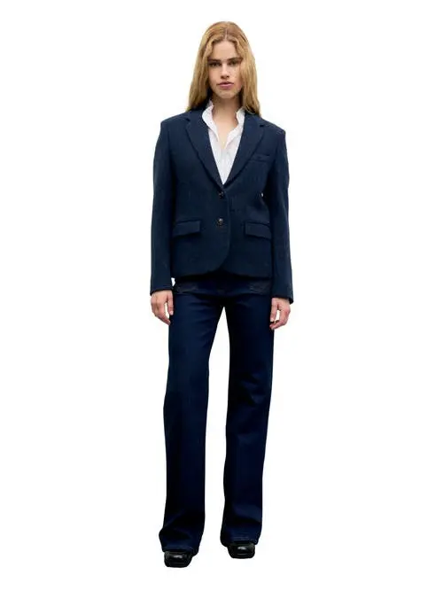 Gerard Darel Juliet Herringbone Wool Blazer