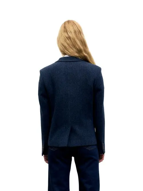 Gerard Darel Juliet Herringbone Wool Blazer