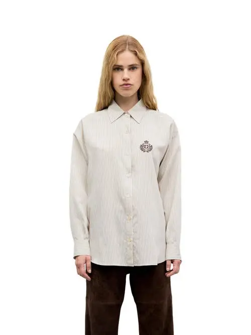 Gerard Darel Lys Striped Embroidered Detail Shirt