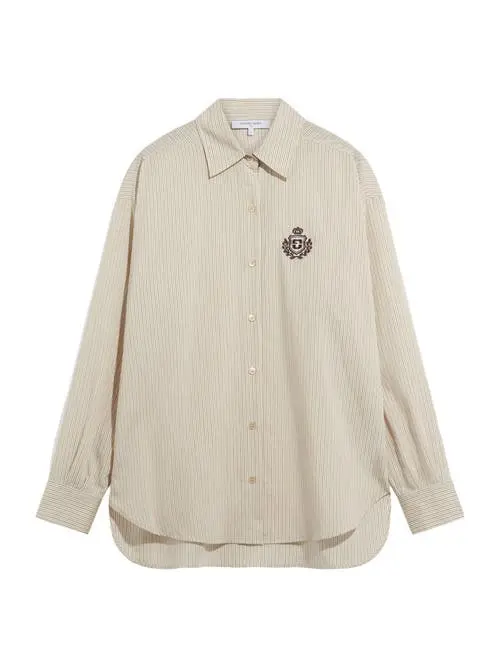 Gerard Darel Lys Striped Embroidered Detail Shirt