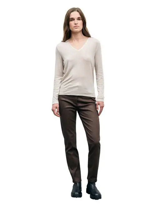 Gerard Darel Belen Long Sleeve V-neck T-shirt