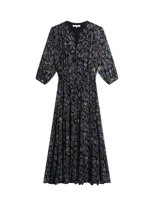 Gerard Darel Corie Floral V-neck Maxi Dress