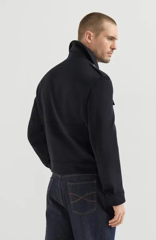 Brunello Cucinelli Lightweight Virgin Wool Cloth Outerwear Jacket With Chest Pockets