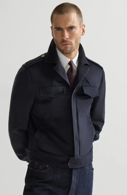 Brunello Cucinelli Lightweight Virgin Wool Cloth Outerwear Jacket With Chest Pockets
