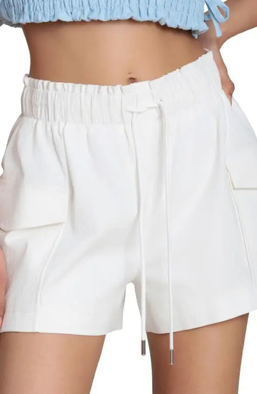 Avec Les Filles Cotton Blend Cargo Shorts