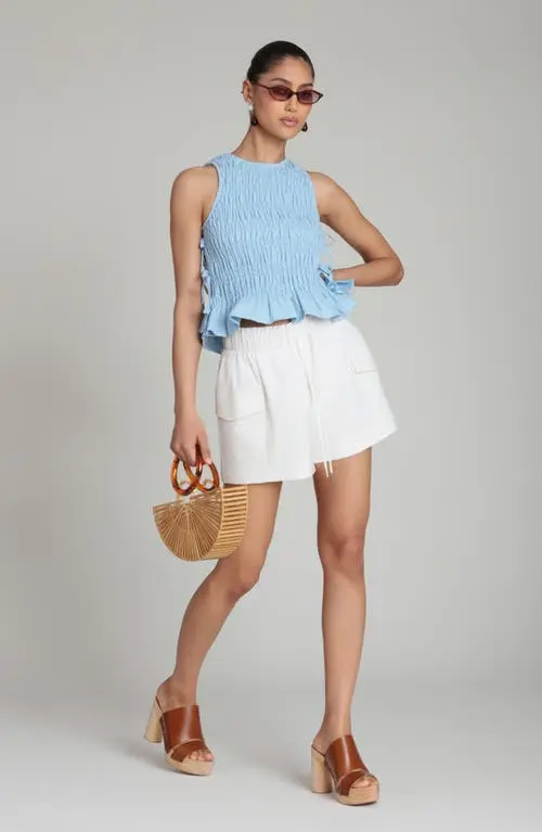 Avec Les Filles Cotton Blend Cargo Shorts