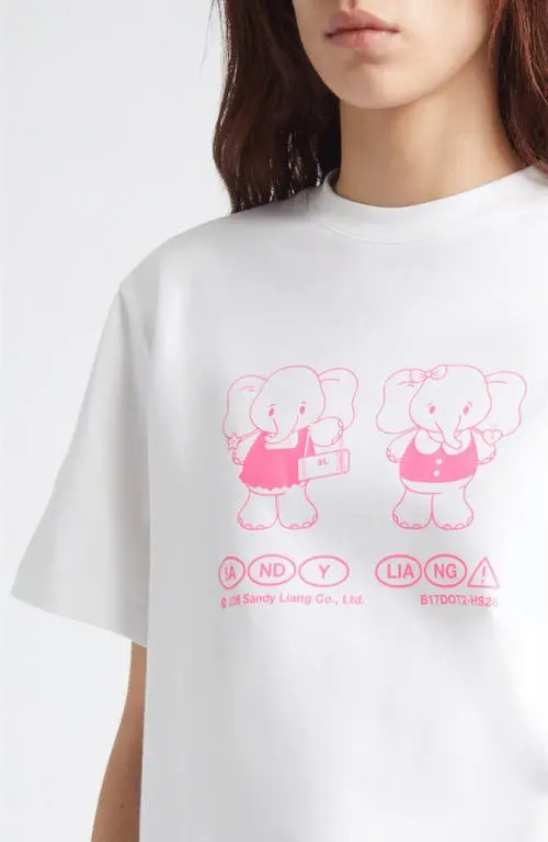 Sandy Liang Peanut Boxy Cotton Graphic T-shirt
