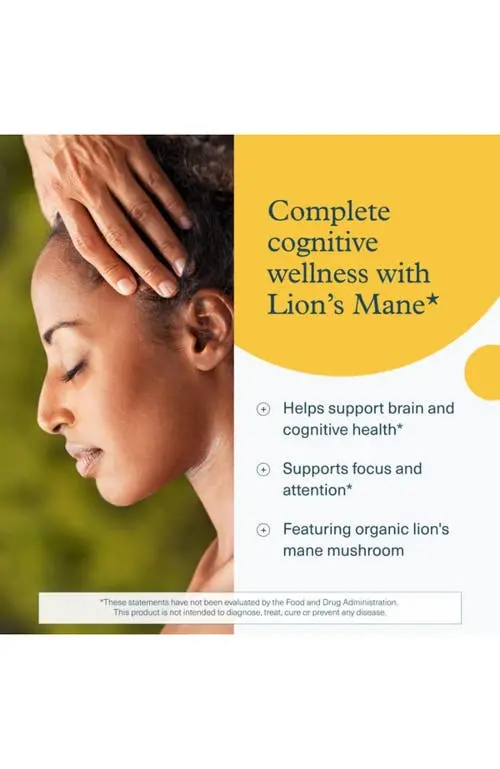 YOUTHEORY Lion's Mane Plus Brain Support Mushroom Supplement 60 Vegetarian Capsules