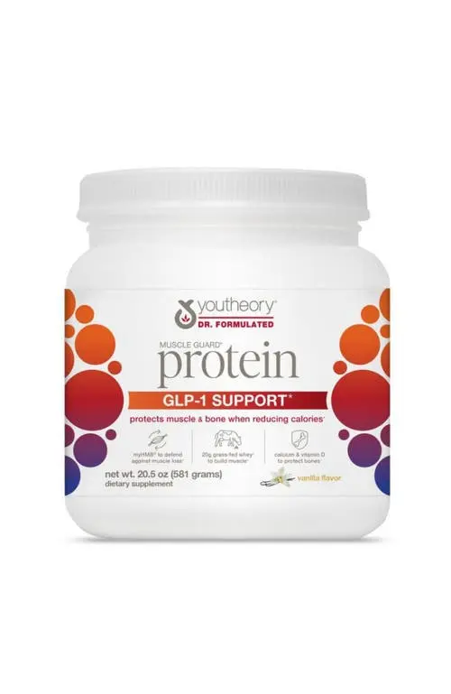 YOUTHEORY Muscle Guard Protein Glp-1 Support Vanilla Whey Protein Powder 20.5 Oz - None