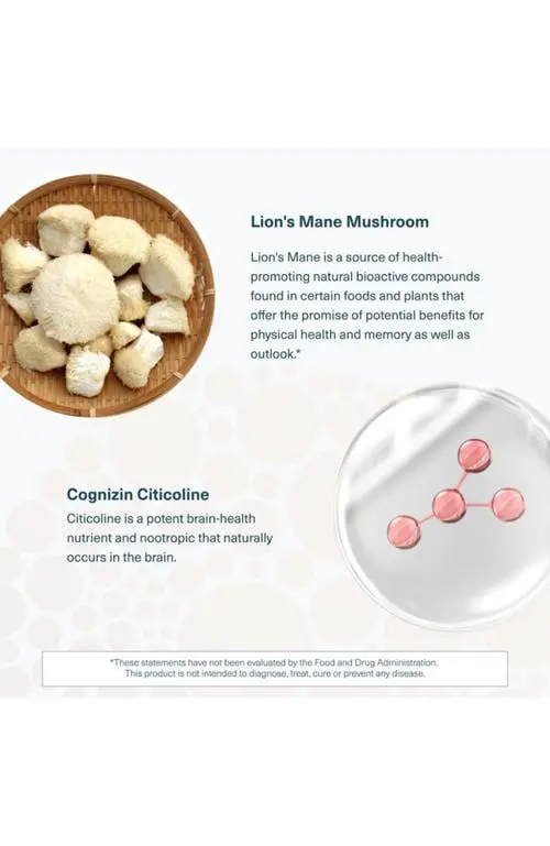 YOUTHEORY Lion's Mane+ Brain Health Support Capsules 90 Vegetarian Capsules