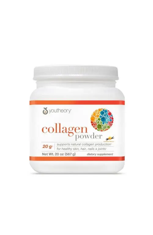 YOUTHEORY Premium Hydrolyzed Collagen Powder Vanilla Supplement 20 Oz