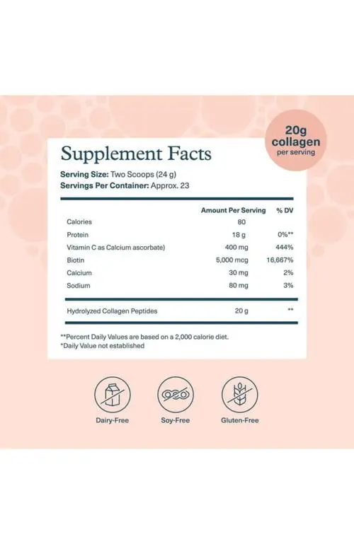 YOUTHEORY Premium Hydrolyzed Collagen Powder Vanilla Supplement 20 Oz