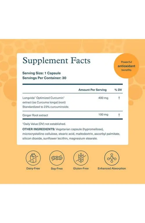 YOUTHEORY Total Body Turmeric Vegetarian Capsules Inflammation Support Supplement 30 Count