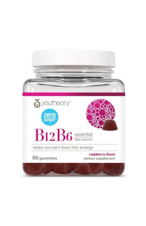 YOUTHEORY B12 B6 Zero Sugar Brain Support Gummy Supplement 90 Count 90ct - None
