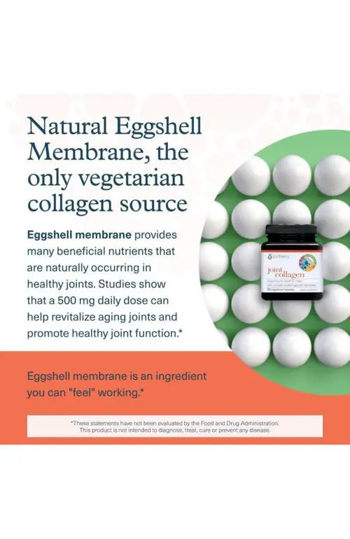 YOUTHEORY Joint Collagen Vegetarian Supplement With Eggshell Membrane And Boswellia Extract 60 Vegetarian Capsules