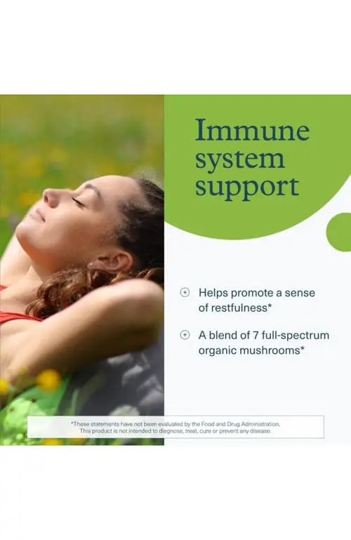 YOUTHEORY Mushroom Immune Complex Vegan Support Supplement 60 Vegetarian Capsules