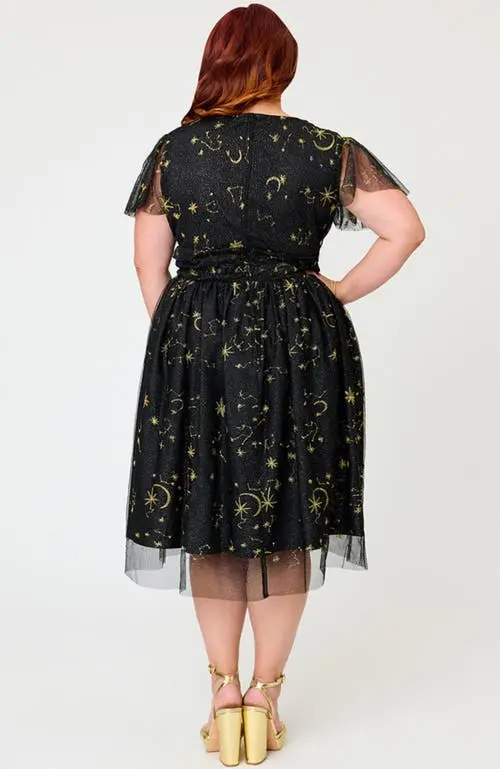Unique Vintage Midori Swing Dress With Flutter Sleeves