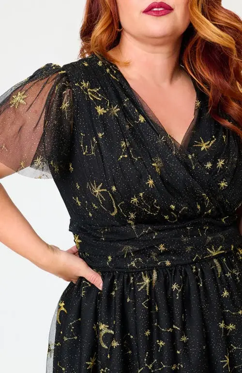 Unique Vintage Midori Swing Dress With Flutter Sleeves