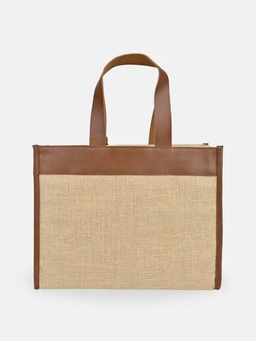 OUT OF THE WOODS Jute Trim Box Tote
