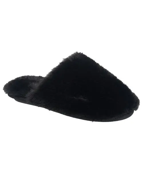 Nine West Faux Fur Slipper - Black