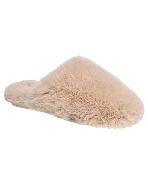 Nine West Faux Fur Slipper - Sand